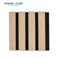 China Veneer Finish Decorative Sound Absorbing Akupanel Wood Slatted Acoustic Panel 9mm/12mm for sale