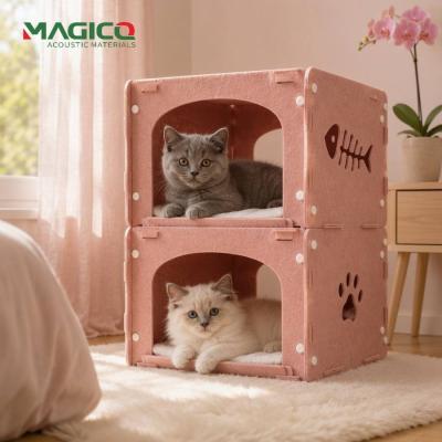 China Four-Compartment Grid Cabinet Cat House With Paw Pass-Through For Apartments for sale