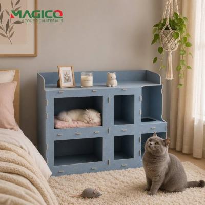 China Castle Block Modular Cat Castle With Battlement Roof For Climbing And Vertical Play In Active Cat Households for sale
