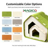 China Green Six-Compartment Grid Cabinet Cat House With Paw Pass-Through For Urban Apartments for sale
