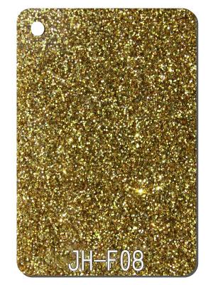 China Gold Glitter PMMA Acrylic Sheets Home Wall Daylight Display Exhibit Panel for sale