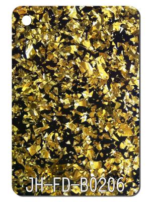 China 4ftx8ft Cut To Size Gold Black Chunk Glitter Acrylic Sheets Customized Perspex Board Decor for sale