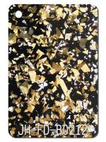 China 1.2g/Cm3 Gold Black Chunky Glitter Acrylic Sheet 1040x620mm for sale