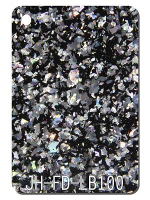 China 1040x620mm Silver Black Chunk Glitter Acrylic Sheets Home Improvement Decor for sale