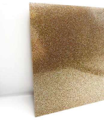 China Anti - Bacterium Gold Glitter Cast Acrylic Sheet For DIY Earrings Crafts for sale