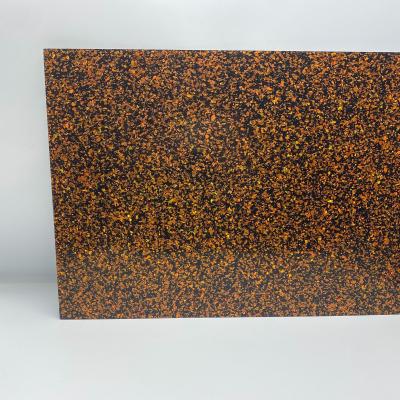 China Orange Black Chunk Glitter Cast Acrylic Plastic Sheet For Laser Cutting for sale