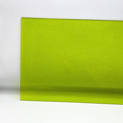 China Fresh Green Color Glitter Shimmer Cast Acrylic Sheet Laser Cut 1/8 In Thick for sale