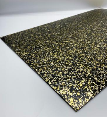 China Chunk Gold Flakes Glitter Cast Acrylic Sheets 1/8 in For Ornaments for sale