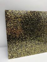 China Chunk Gold Flakes Glitter Cast Acrylic Sheets 1/8 in For Ornaments for sale