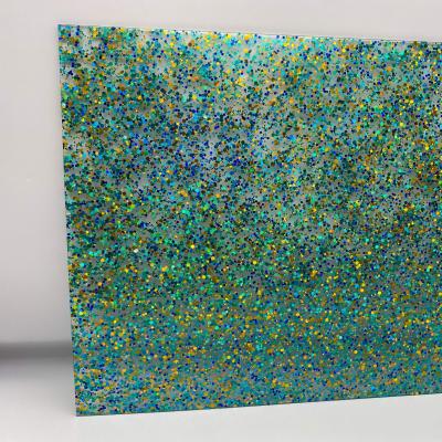 China 1/8 in Teal Green Dots Glitter Cast Acrylic Sheet For Laser Cut DIY Crafts for sale