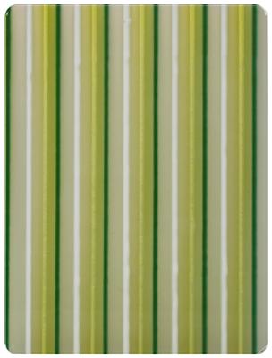 China Yellow Green Striped Cast Pattern Acrylic Sheet 620 x 1040mm for sale