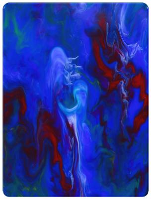 China Deep Blue Oil Painting Pattern Acrylic Sheet 1/8 inch For Decoration for sale