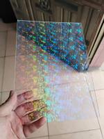 China Iridescent Textured Gradient Acrylic Sheet 3mm Holographic Blue for Laser Cutting Anime Key Chain for sale