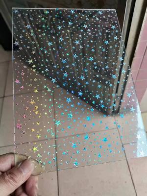 China Iridescent Gradient Acrylic Sheet 3mm Holographic Stars for Laser Cutting Anime Key Chain for sale