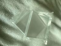 China Solid Clear Acrylic Display UV Printed Logo Block 30mm Thickness Home Decoration for sale