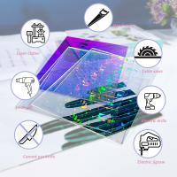 China 3mm Holographic Star Iridescent Gradient Acrylic Sheet Laser Cut PMMA Panel for Anime Keychain DIY Craft for sale