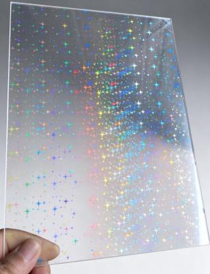 China 3mm Holographic Star Iridescent Gradient Acrylic Sheet Laser Cut PMMA Panel for Anime Keychain DIY Craft for sale