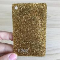 China 1/8 Inch Gold Glitter Acrylic PMMA Sheet 3mm Thin Clear Perspex Sheet for sale