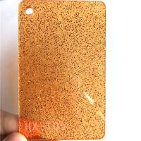 China PMMA Transparent Orange Cast Glitter Acrylic Sheets For Laser Cutting for sale