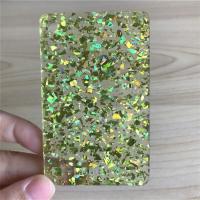 China Flake Glitter Plexiglass Sheet Cut To Size Chunky Green Cast Acrylic 1040x620mm for sale