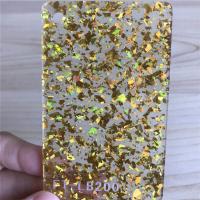China Chunky Clear Gold Glitter Acrylic Sheets 4x8 1.2g/cm3 Plexiglass Cut To Size for sale