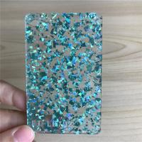 China Custom Glitter 3mm Thick Acrylic Sheet Transparent Blue SGS for sale