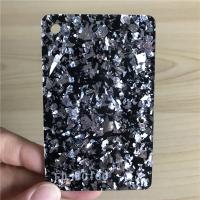 China Chunky Acrylic Glitter Plastic Sheets PMMA 2.5mm Black Silver For Crafts for sale