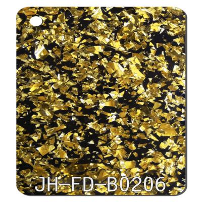 China Black Gold Chunky Glitter Acrylic Sheets Small Plexiglass Sheets 2.5-15mm Thickness for sale