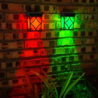 China RGB Solar Wall Lamps ABS Outdoor Retro Waterproof Decorative for sale