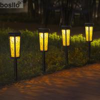 China Amber Light RGB/ White Light RGB Outdoor Solar Lamps With 10LM Luminous Flux In Black for sale