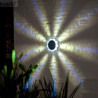 China 8h Translucent ABS/PC RGB Wall Lamp with Battery 3.7V 800MAH Li-ion 14500 and Automatic Solar Charging for sale