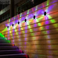 China 8h Translucent ABS/PC RGB Wall Lamp with Battery 3.7V 800MAH Li-ion 14500 and Automatic Solar Charging for sale