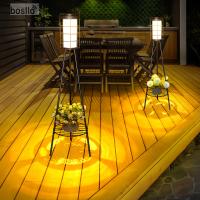 China Solar Garden Lamps Dual-Power Solar Lamps White Light/ Warm Light Metal ABS PVC for sale