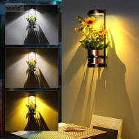 China Solar Wall Lamps Solar Wall Lights for Home Exterior Decoration Solar Plant Stand Wall Lights for sale