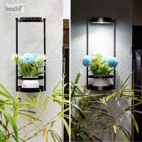 China Outdoor Wall Decoration Made Easy with Black Solar Wall Lamps Working Time 8-10 Hours for sale