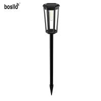 China Solar Powered Outdoor Garden Lights in Black Waterproof and Sustainable Lighting Option for sale