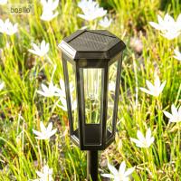 China Solar Powered Outdoor Garden Lights in Black Waterproof and Sustainable Lighting Option for sale