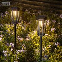 China Solar Powered Outdoor Garden Lights in Black Waterproof and Sustainable Lighting Option for sale