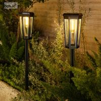 China Solar Powered Outdoor Garden Lights in Black Waterproof and Sustainable Lighting Option for sale