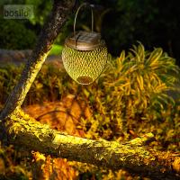 China Weatherproof Solar Hanging Lights for Garden NIMH Rechargeable Battery 6000K White Light 3000K Warm Light for sale