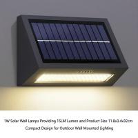 China 1W Solar Wall Lamps Providing 15LM Lumen and Product Size 11.8x3.4x32cm Compact Design for Outdoor Wall Mounted Lighting for sale
