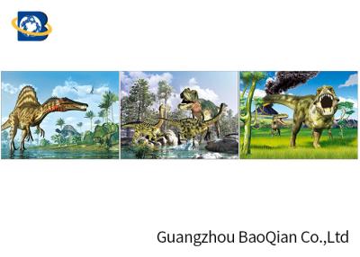 China Customized Dinosaur 3D Lenticular Printing With Framed , 3D Lenticular Flip Picture for sale