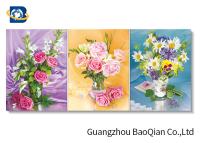 China 3d Flip Effect Picture With Frame Wall Hanging Of Four Season Tree / Beautiful Flower for sale
