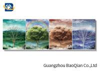China 3d Flip Effect Picture With Frame Wall Hanging Of Four Season Tree / Beautiful Flower for sale