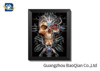 China 3d lenticular decorative wall 3d picture with black frame , 3d flipped image with skull for sale