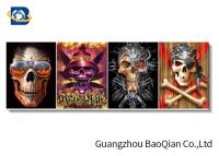 China 3d lenticular decorative wall 3d picture with black frame , 3d flipped image with skull for sale