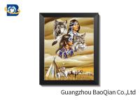 China Plastic PET 3d Printing Lenticular Pictures With Wood Frame For Home Decoration for sale