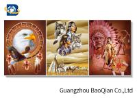 China Plastic PET 3d Printing Lenticular Pictures With Wood Frame For Home Decoration for sale
