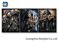 China 3d lenticular decorative wall 3d picture with black frame , 3d flipped image with skull for sale