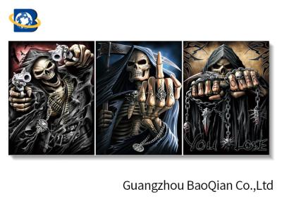China 3d lenticular decorative wall 3d picture with black frame , 3d flipped image with skull for sale